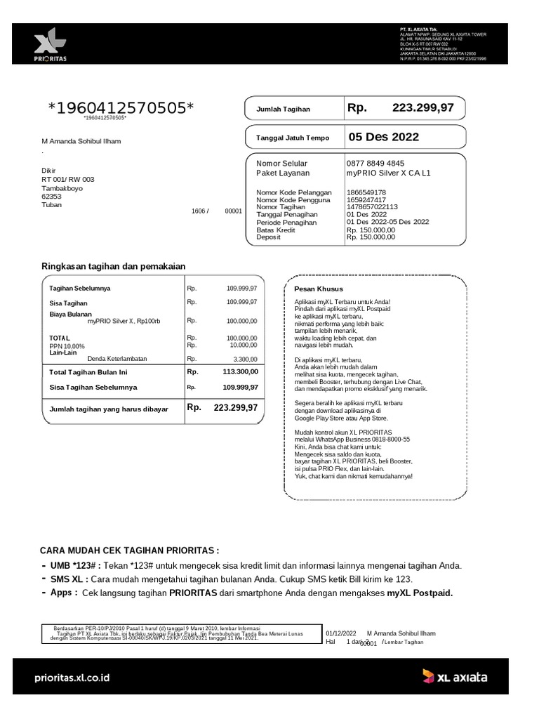 XL Bill - 064350 | PDF