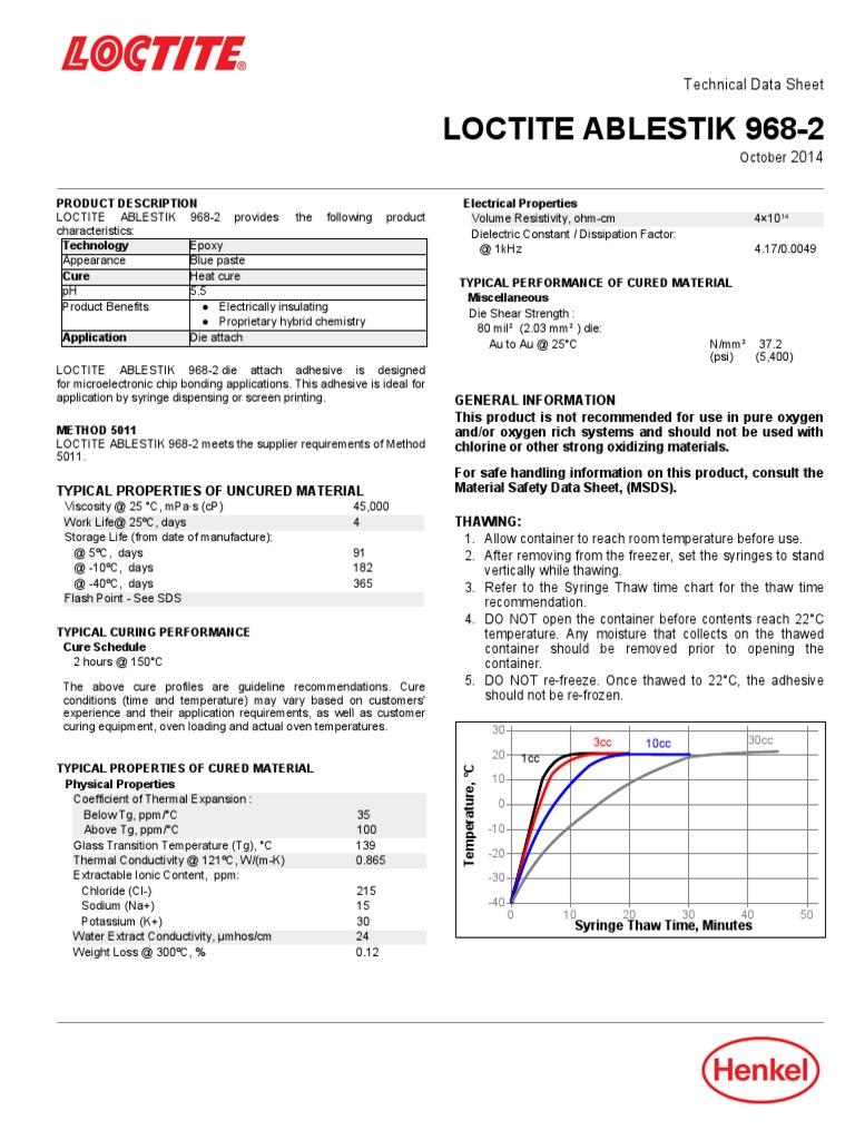 TDS LOCTITE ABLESTIK 968 2 Issue 10 14 | Download Free PDF | Product ...