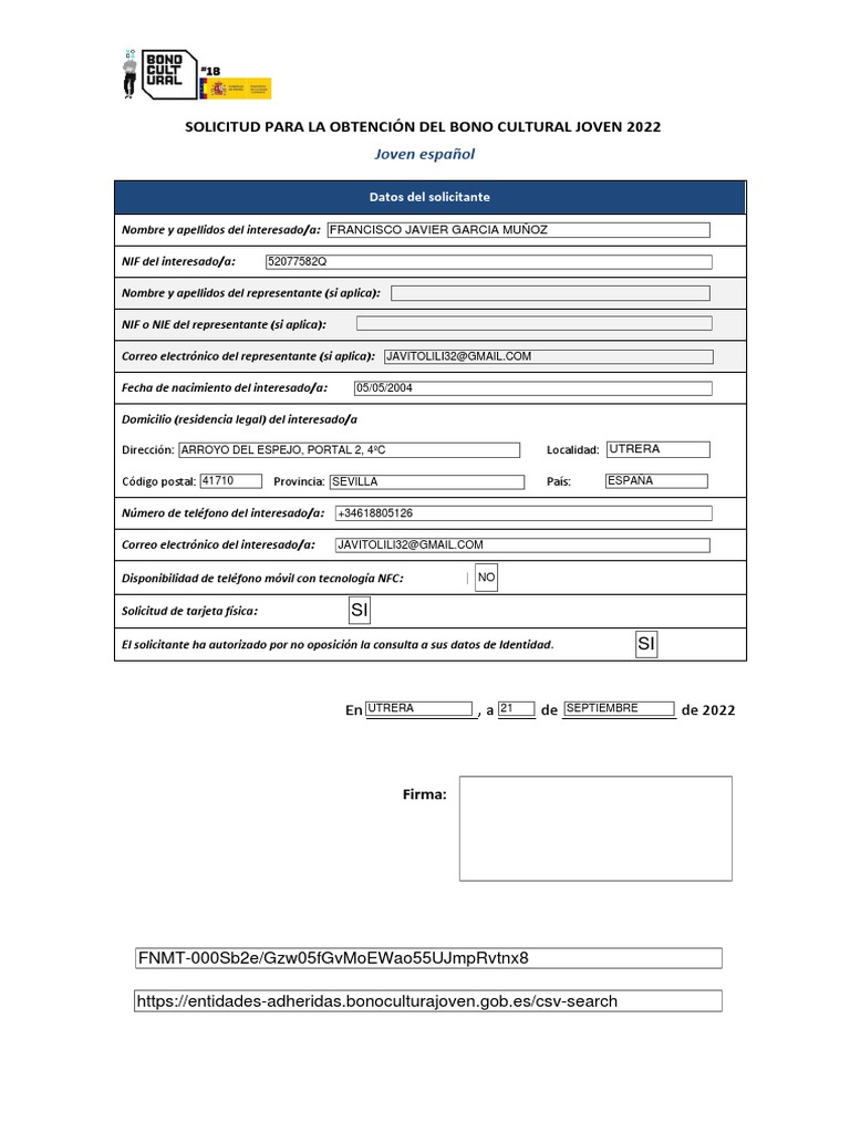 Solicitud Bono | PDF