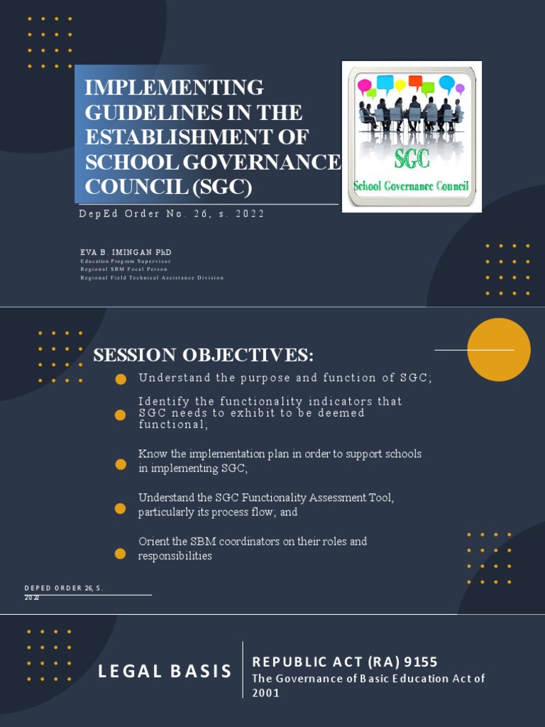 Guidelines for Establishing Functional School Governance Councils | PDF