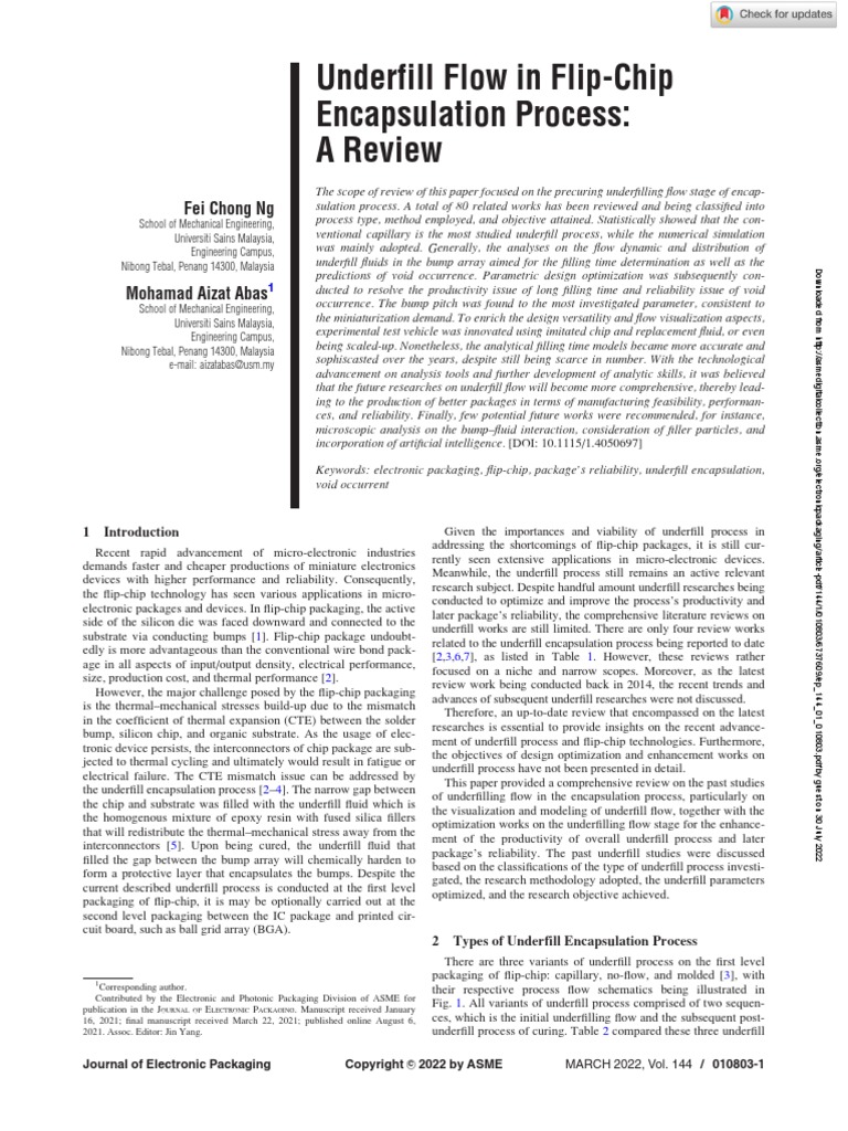 Underfill Flip-Chip Review | PDF | Finite Element Method | Simulation