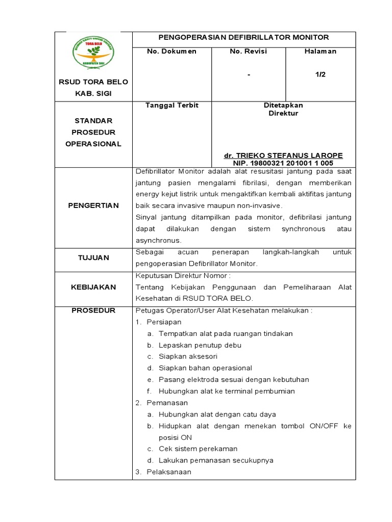 Pengoperasian Defibrillator Monitor | PDF | Griya & Taman | Sains ...