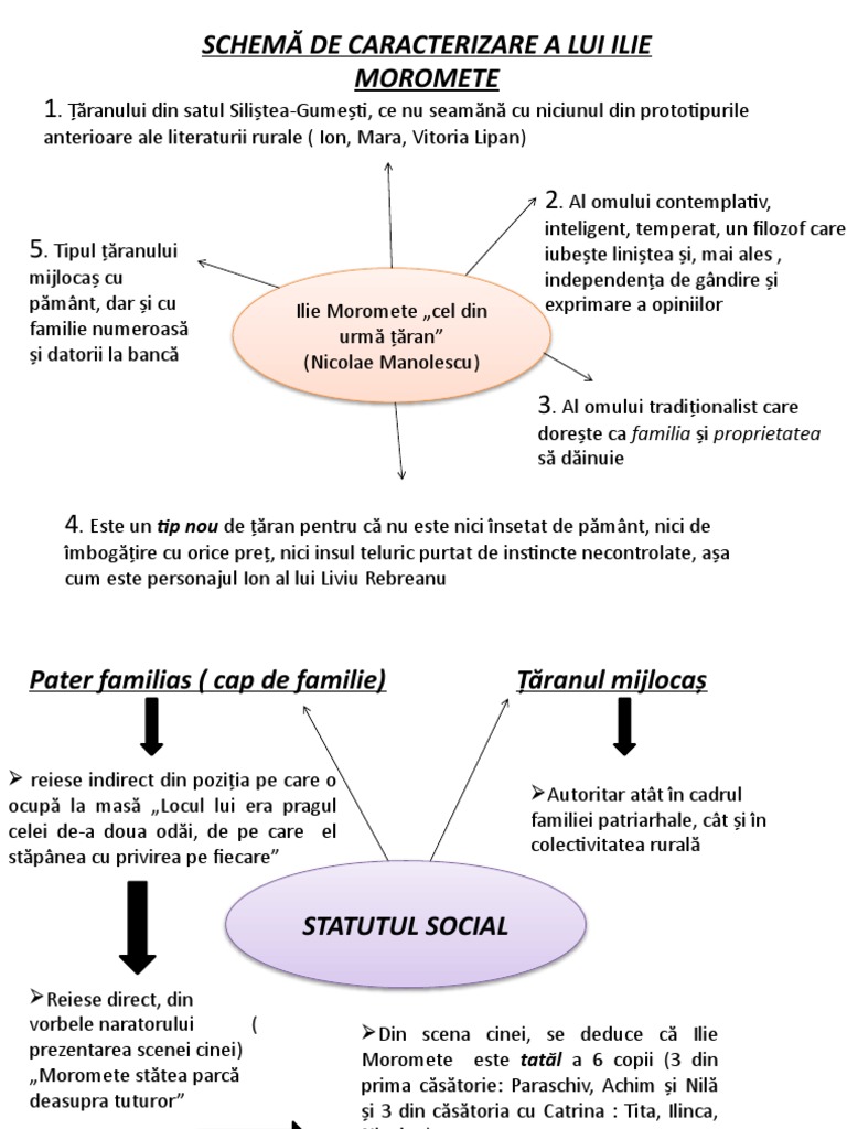 Schema de Caracterizare A Lui Ilie Moromete | PDF