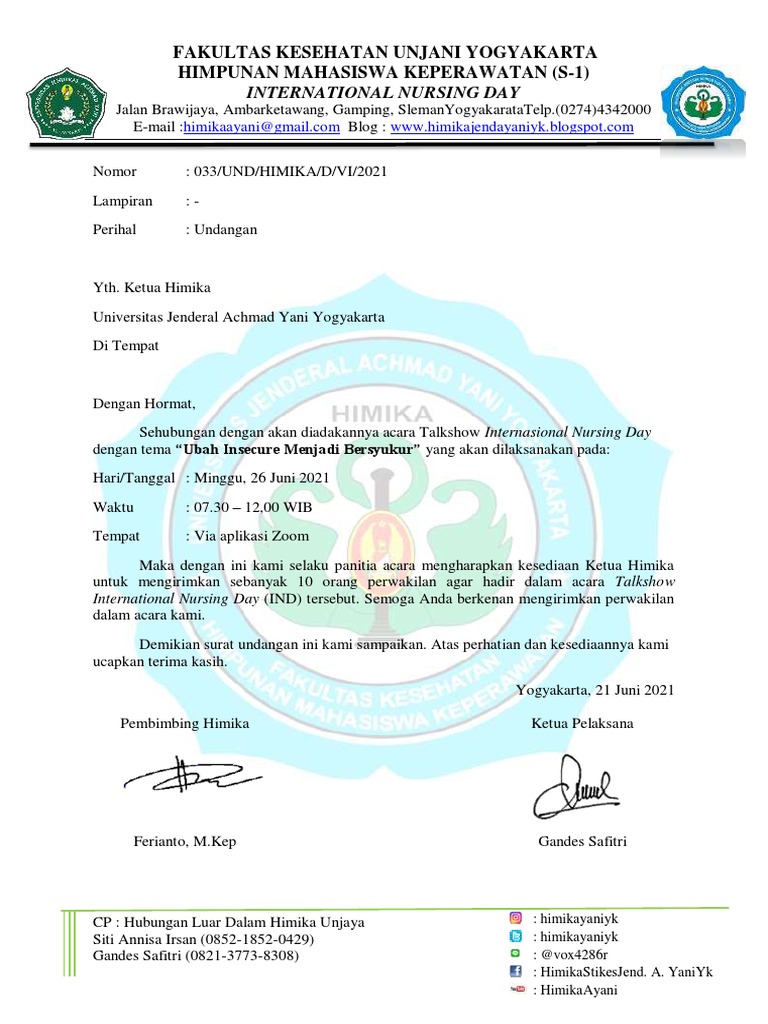 SURAT UNDANGAN Himika - TALKSHOW IND | PDF