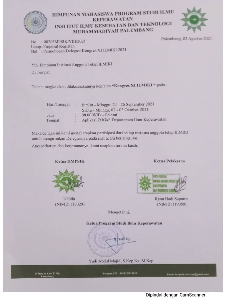 Surat Delegasi Kongres XI ILMIKI | PDF