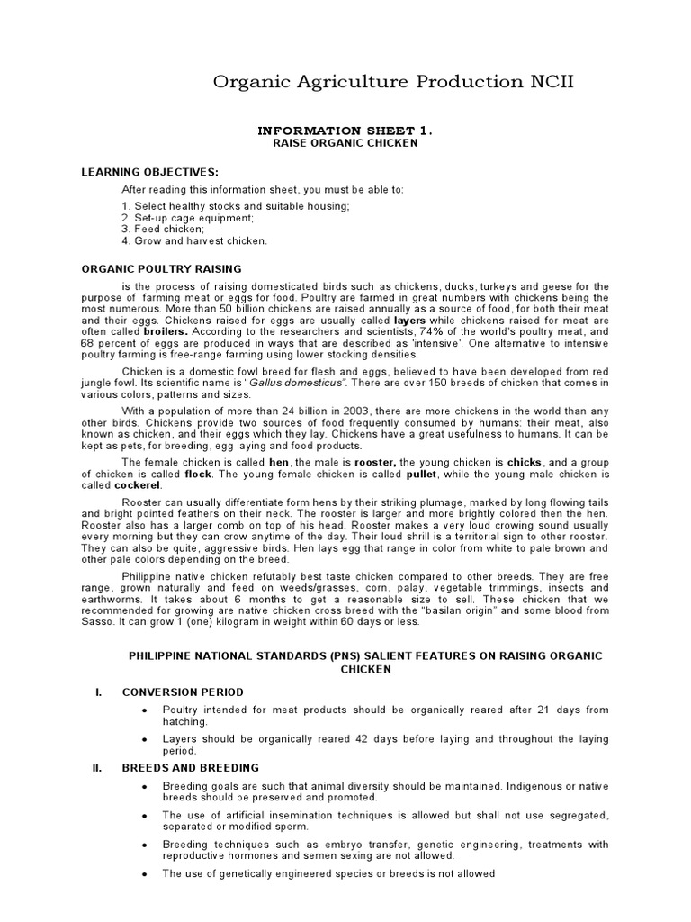 Organic Chicken CBLM With Intro. | PDF | Chicken | Poultry Farming