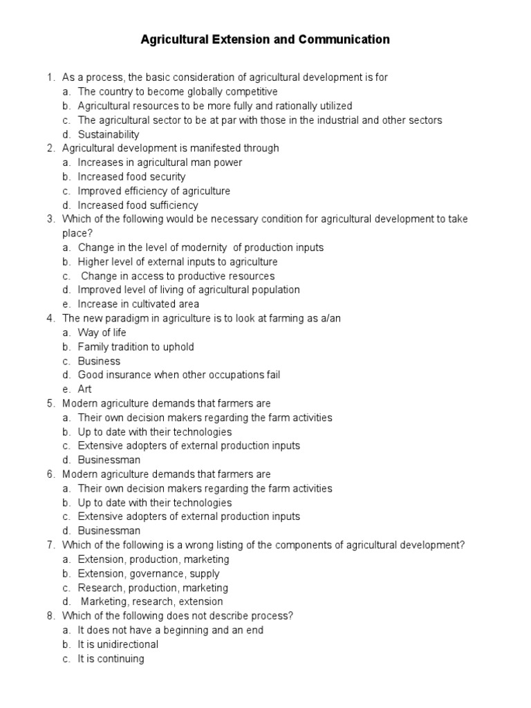 Agricultural Extension and Communication Insights | PDF | Social Science