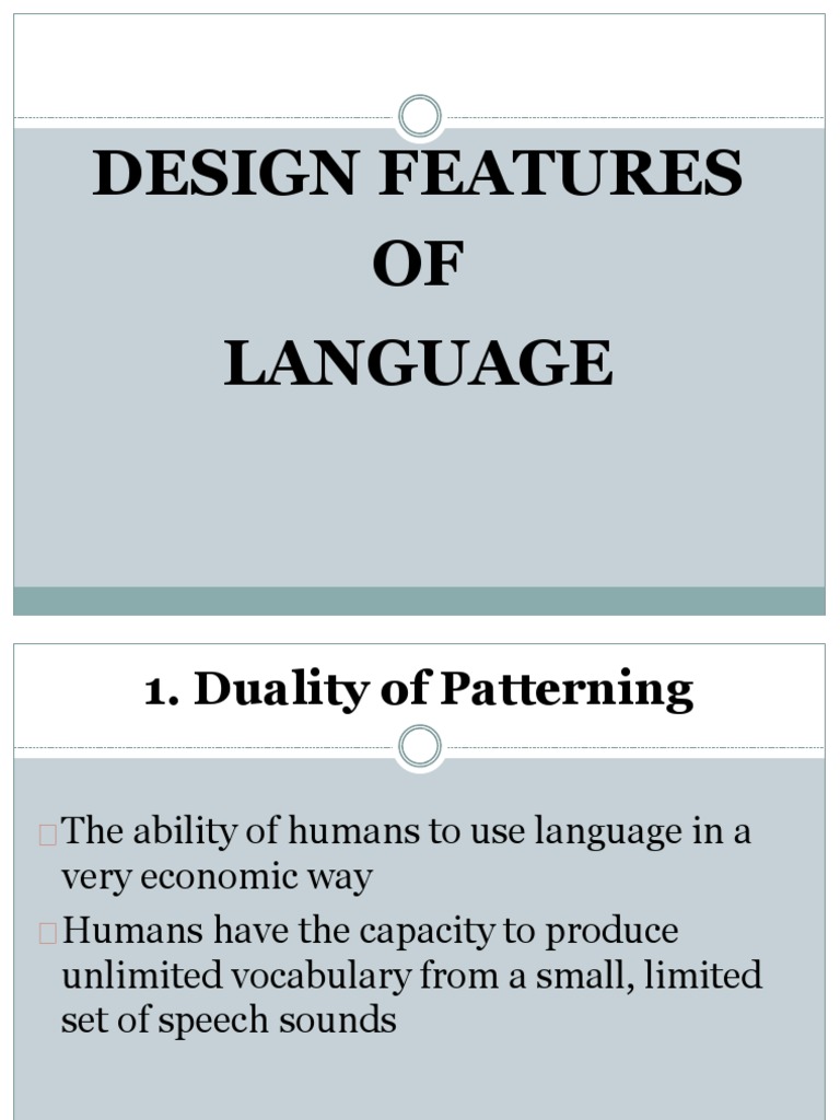 Features of Language | PDF