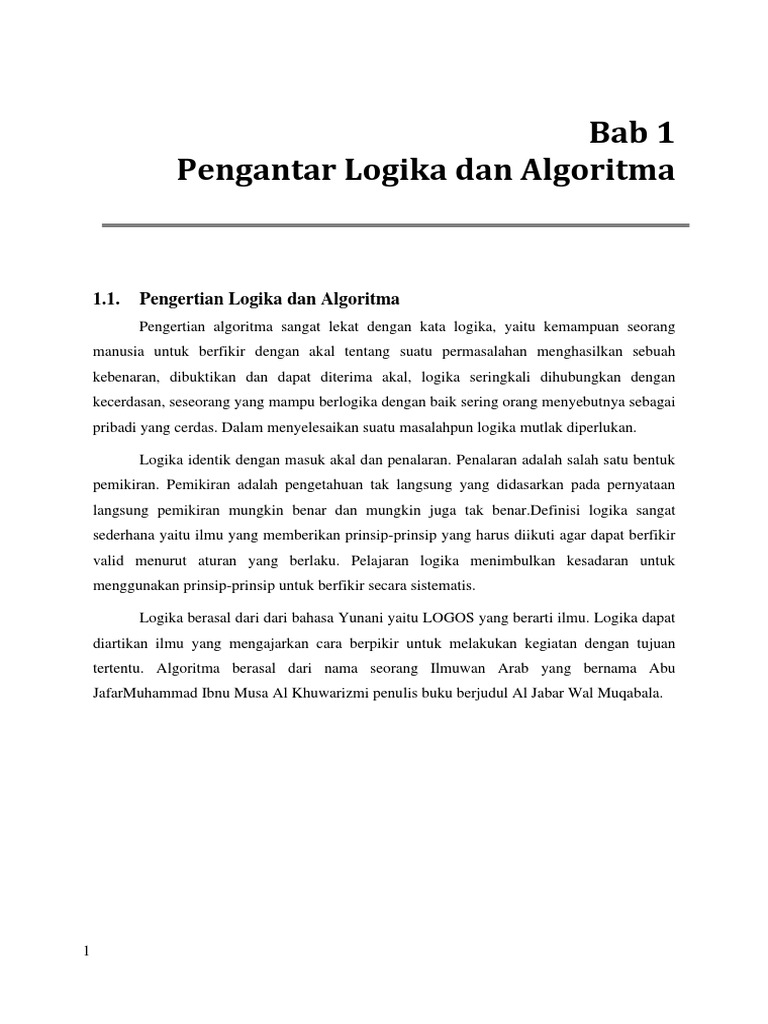 Pengantar Logika & Algoritma | PDF