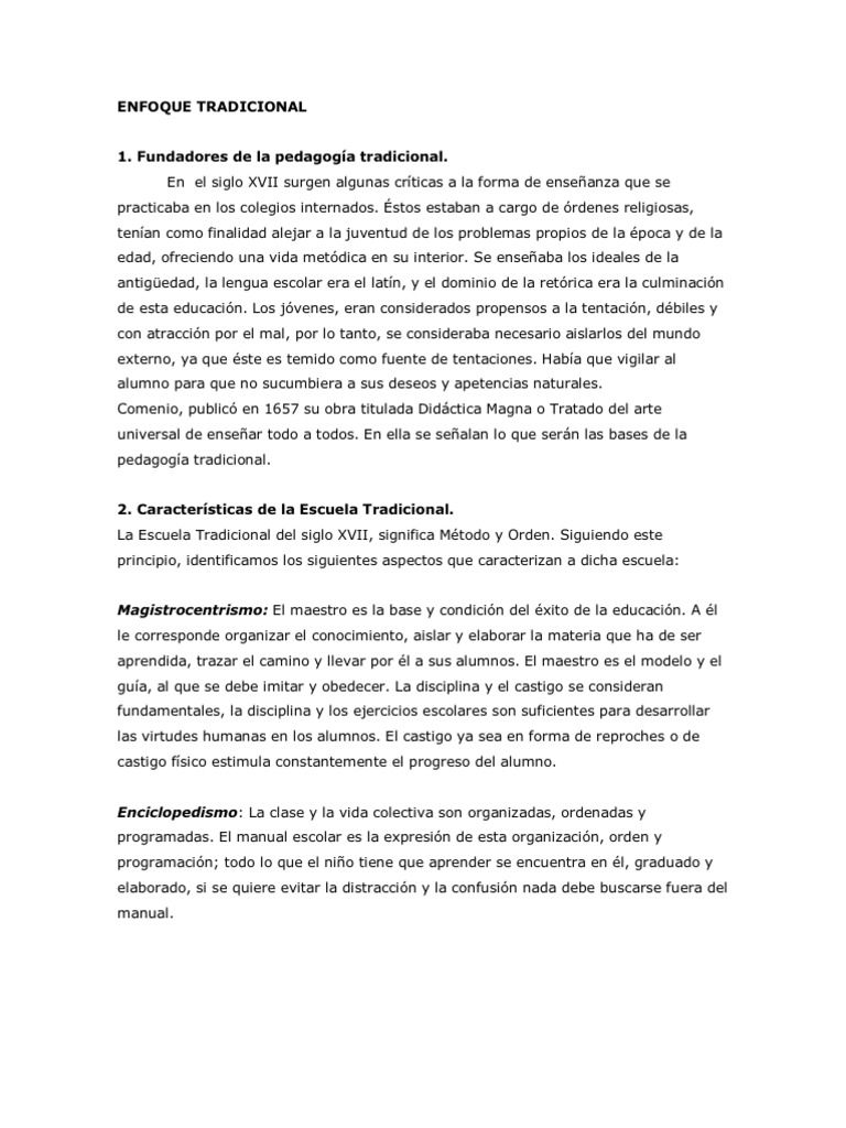 Enfoque Tradicional | PDF | Maestros | Conocimiento