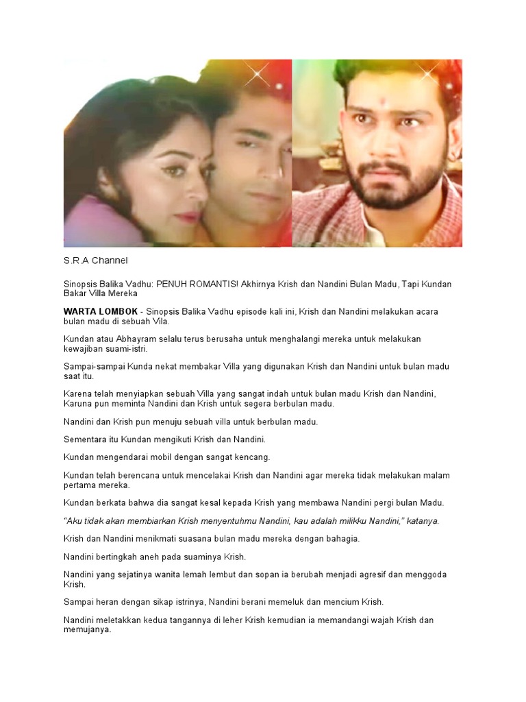 Bulan Madu Krish dan Nandini Terbakar | PDF