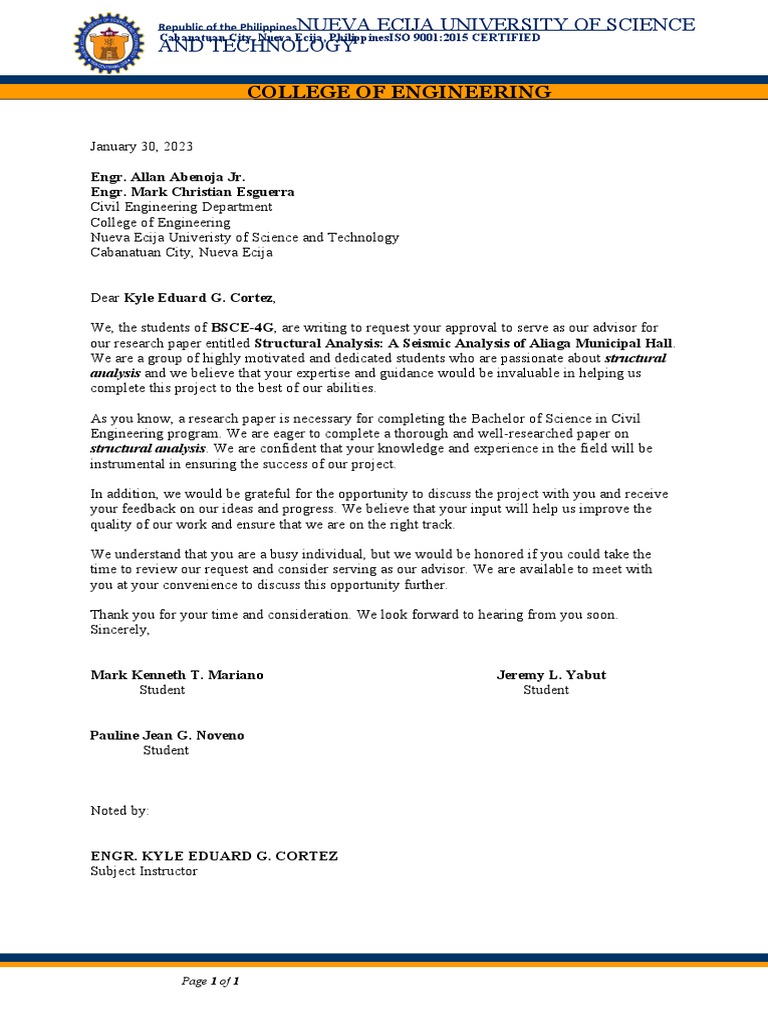 Letter of Invitation Sample Letter | PDF | Engineering | Cognition