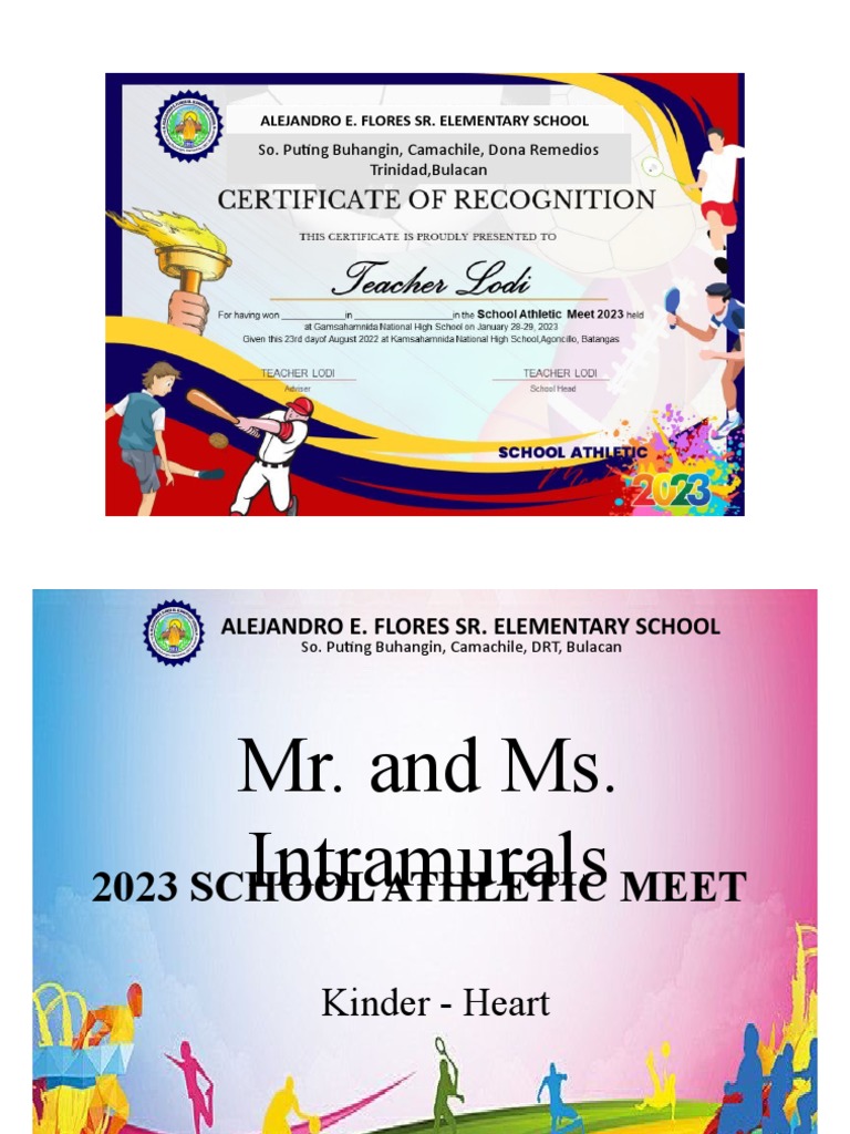 School Athletic Meet Cert | PDF