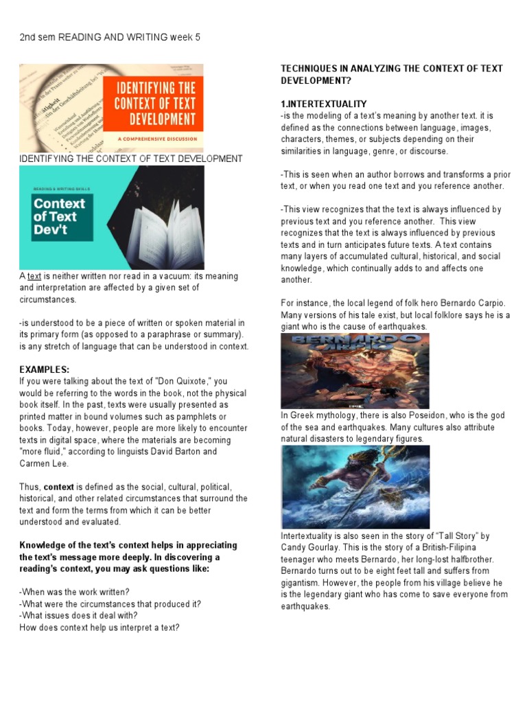 2nd Sem READING AND WRITING Week 5 | PDF | Intertextuality | Hypertext