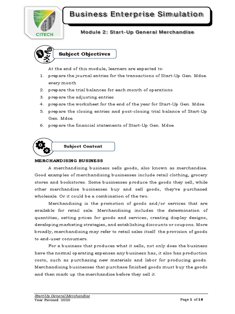 BES Module 2 | PDF | Retail | Merchandising