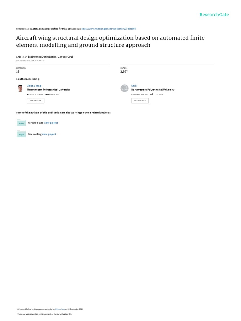 Wing Structural Design Optimization | PDF | Mathematical Optimization ...