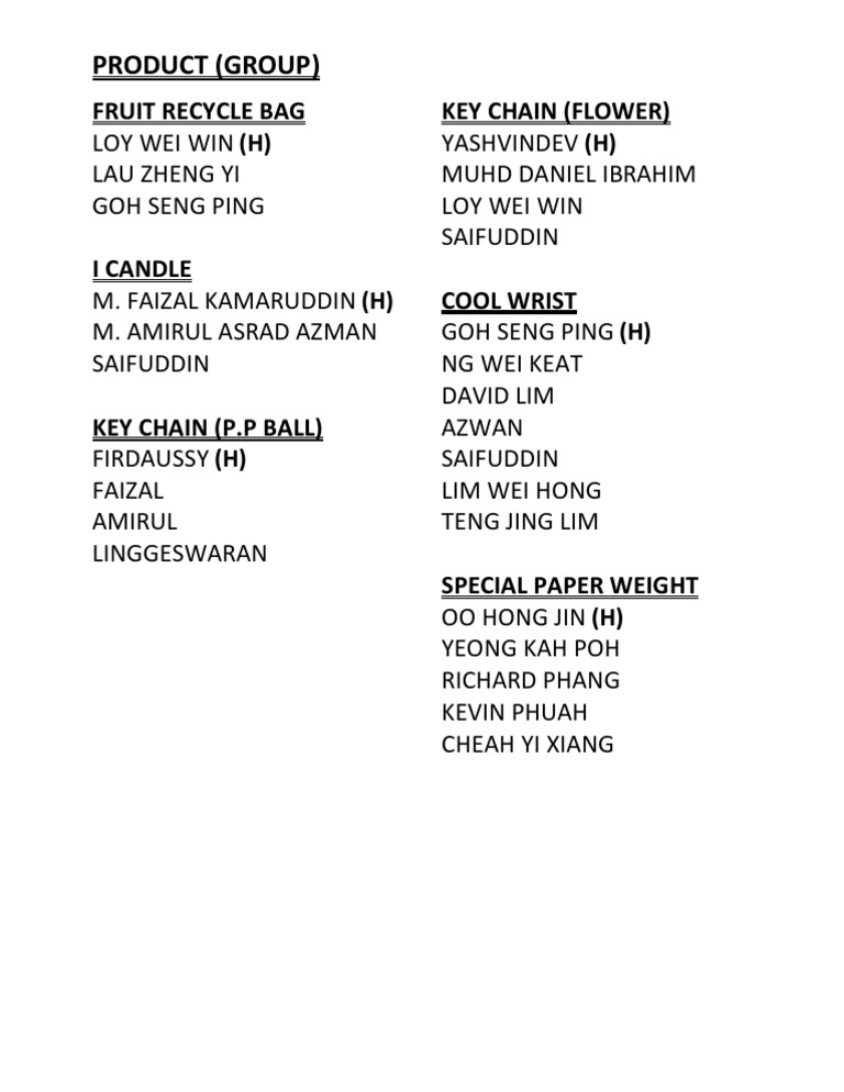 Product Group Overview | PDF