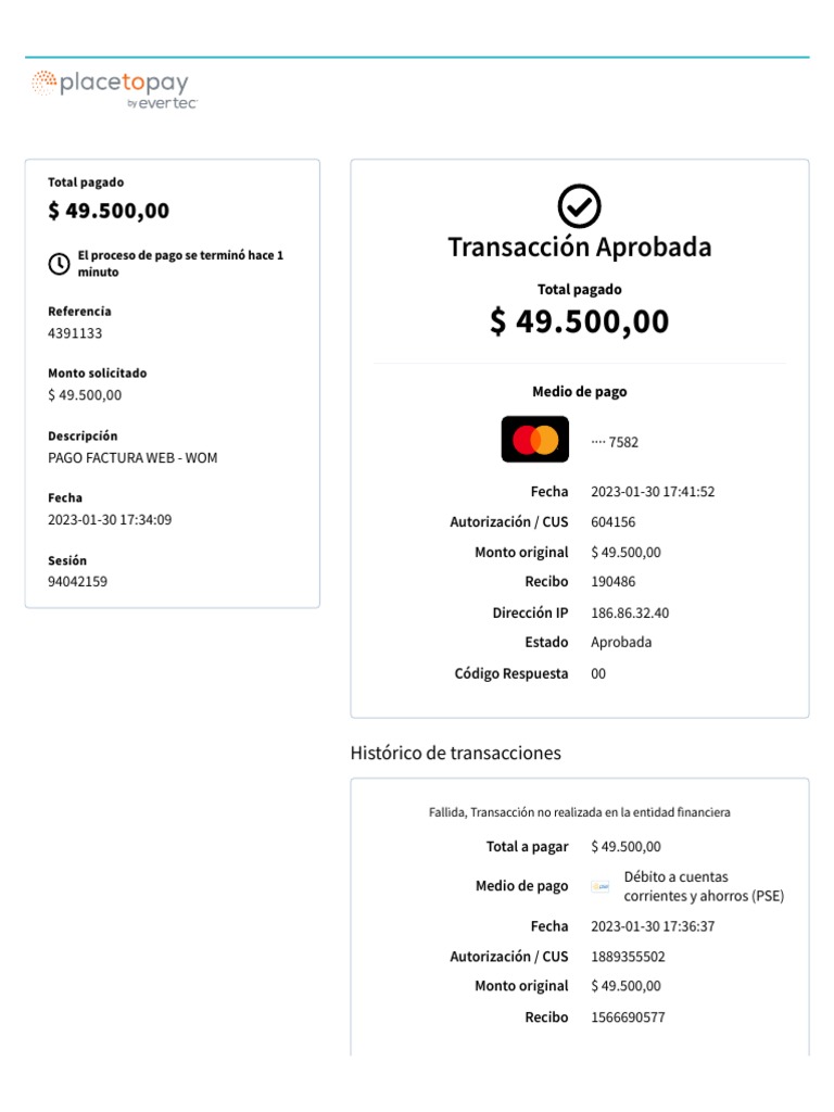 Wom - Pagos Facturas - Webcheckout - Webcheckout | PDF | Finanzas personales | Industrias de ...