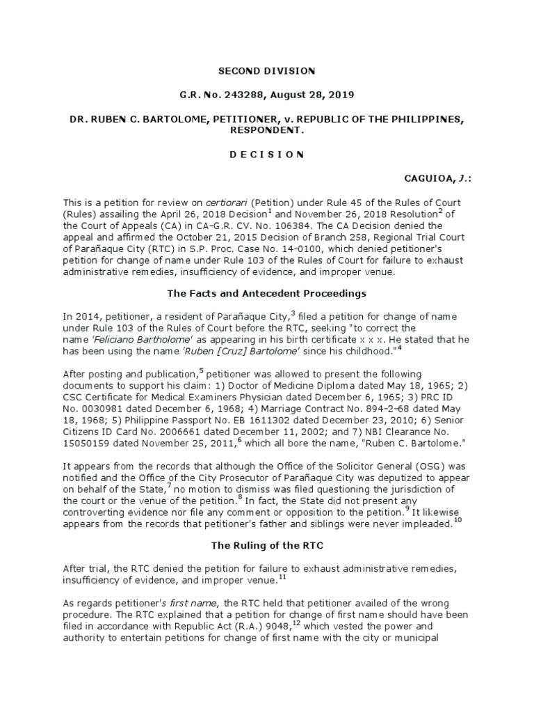 Petition for Name Change Denied | PDF | Justice | Crime & Violence