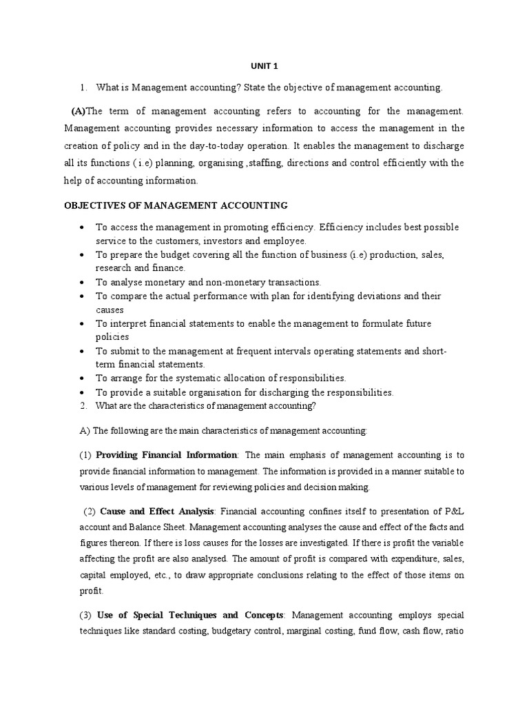 Overview of Management Accounting | PDF | Working Capital | Management ...