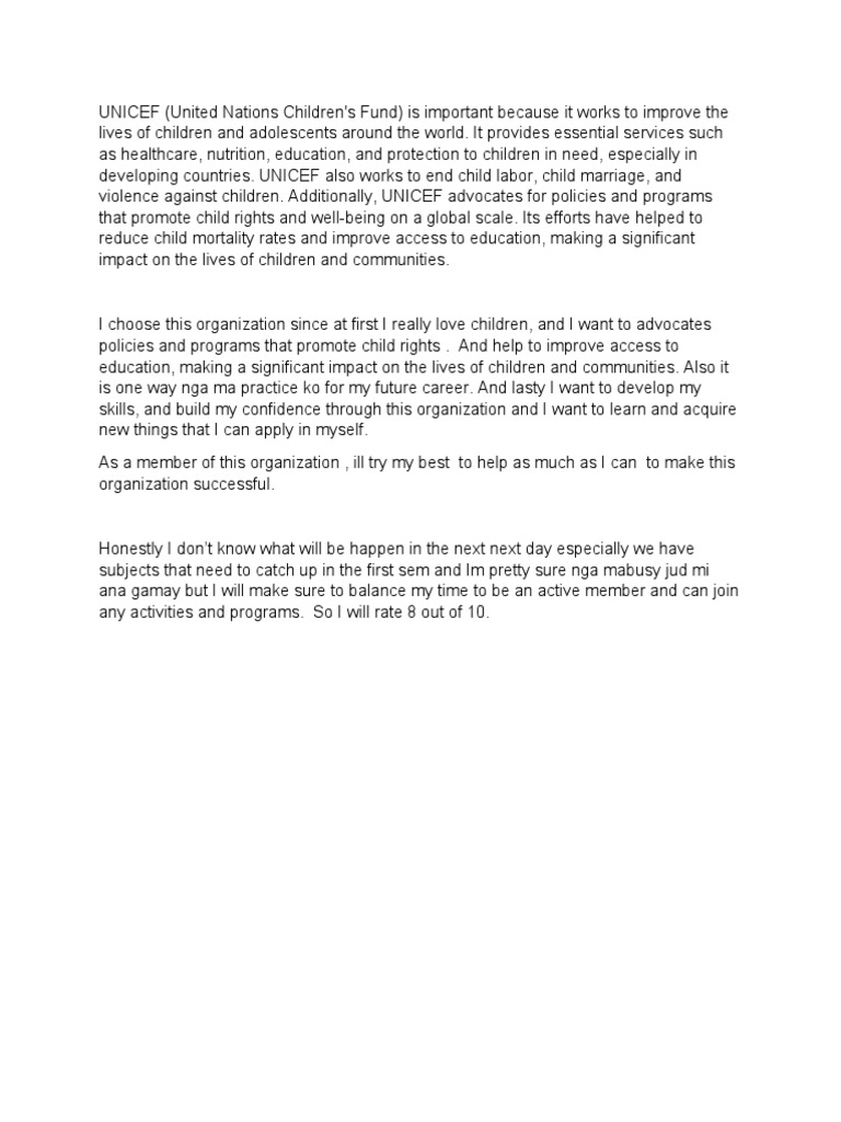 UNICEF's Global Impact on Child Welfare | PDF