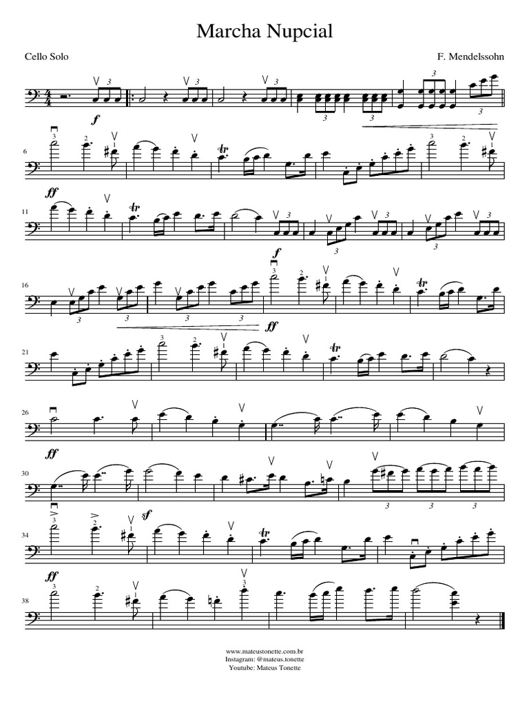 Mendelssohn's Cello Wedding March | PDF