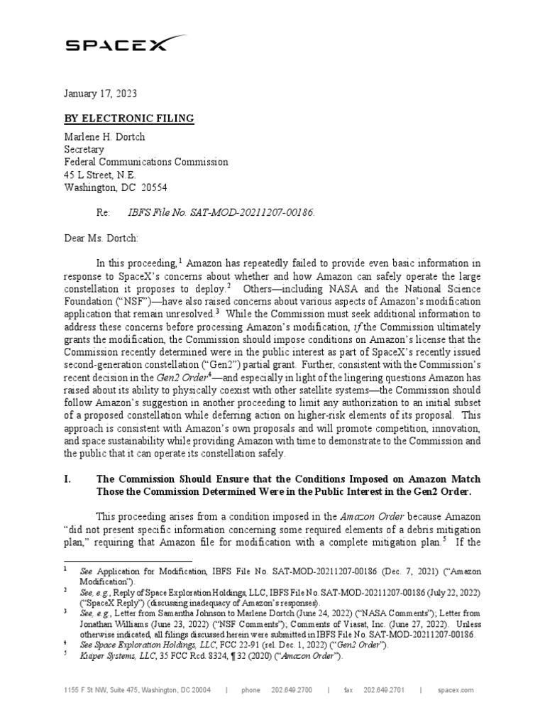 SpaceX Ex Parte Re G | Download Free PDF | Satellite | Nasa