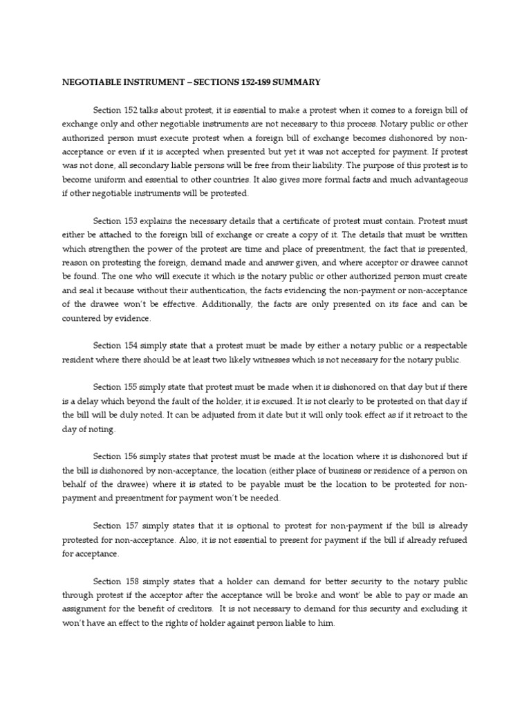 Notary Protests for Negotiable Instruments | PDF | Promissory Note | Cheque
