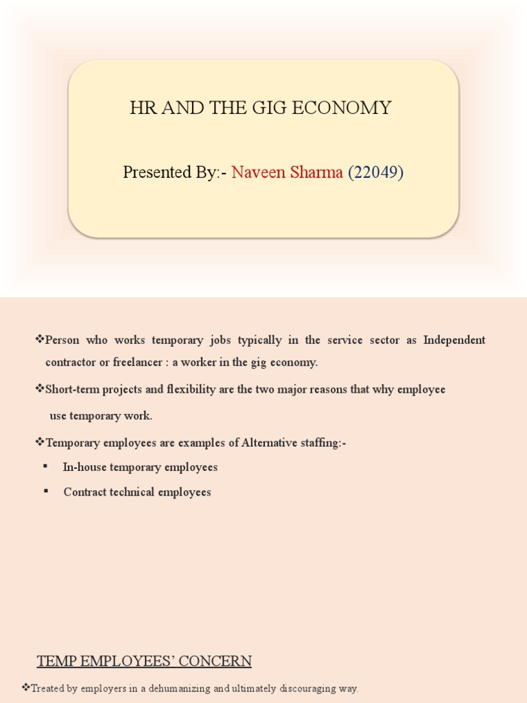 HR AND THE GIG ECONOMY PPT (I) | PDF