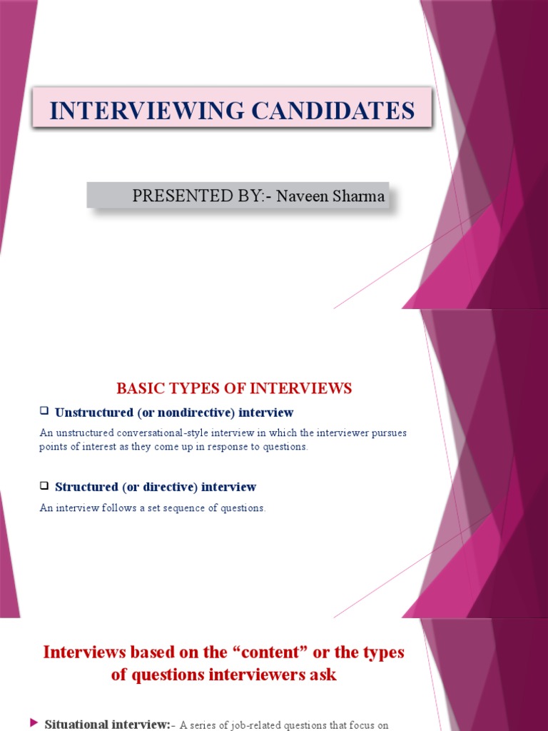 Interviewing Candidates PPT (I) | PDF