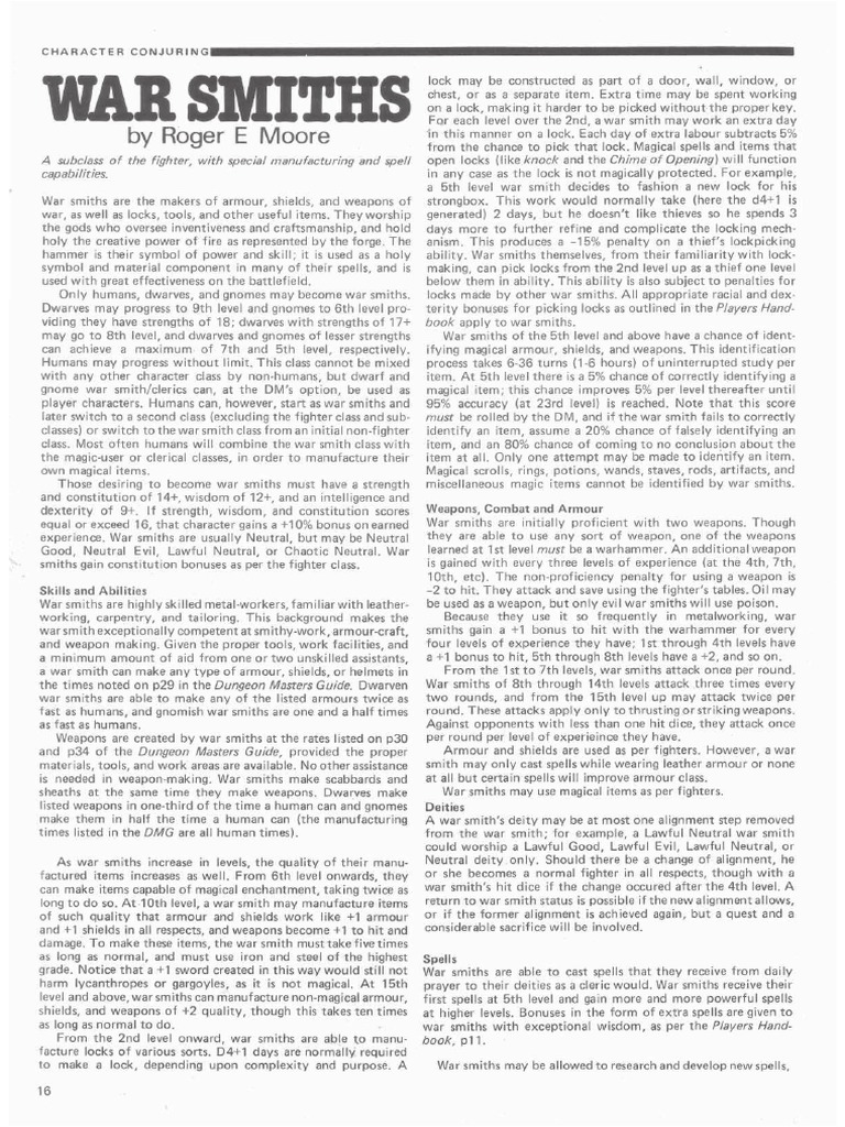 Classe - White Dwarf #28 - War Smiths | PDF