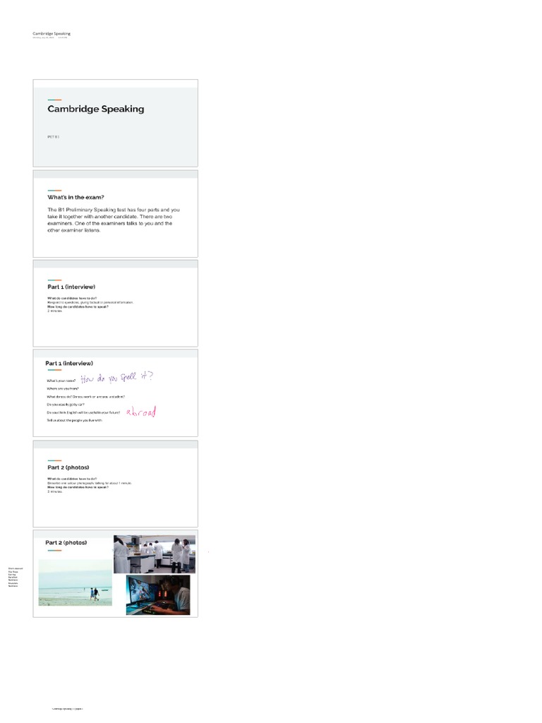 Cambridge Speaking | PDF