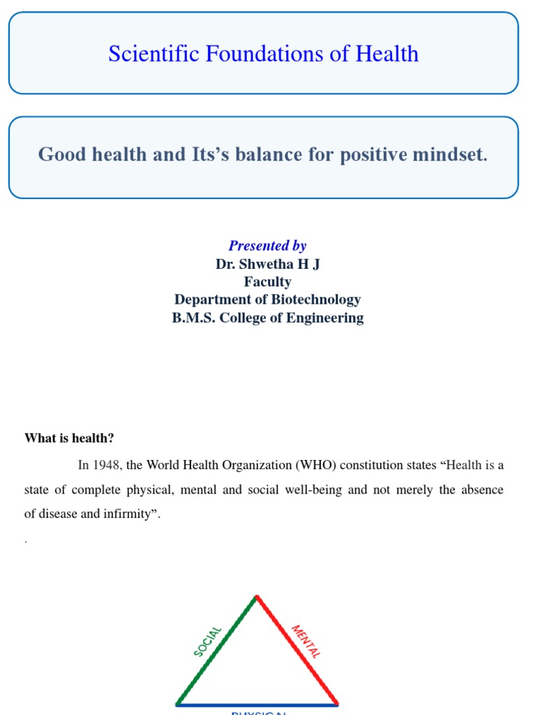 Scientific Foundations of Health and Its Balance for Positive Mindset | PDF | Mental Disorder ...