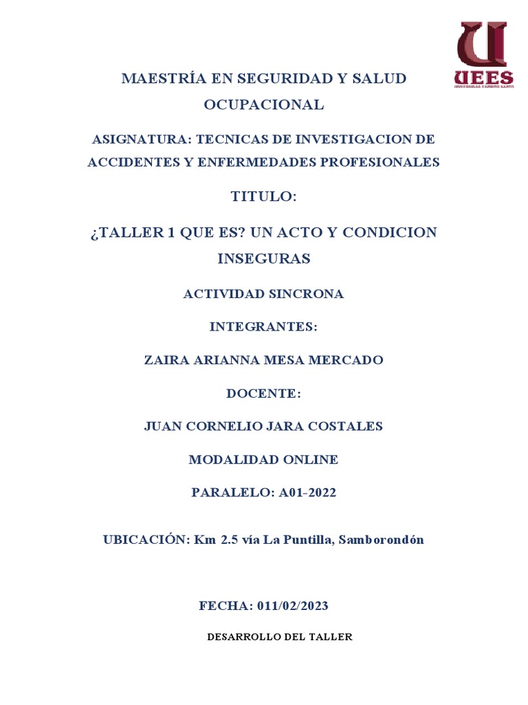 Que Es Un Acto o Condicion Insegura | PDF