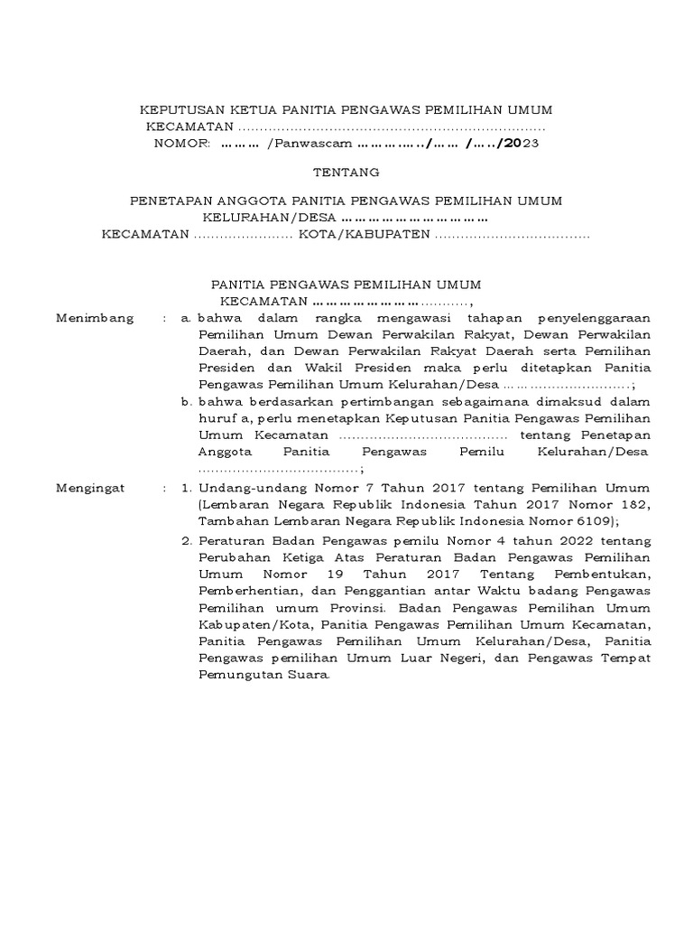 SK Penetapan PKD | PDF | Hukum