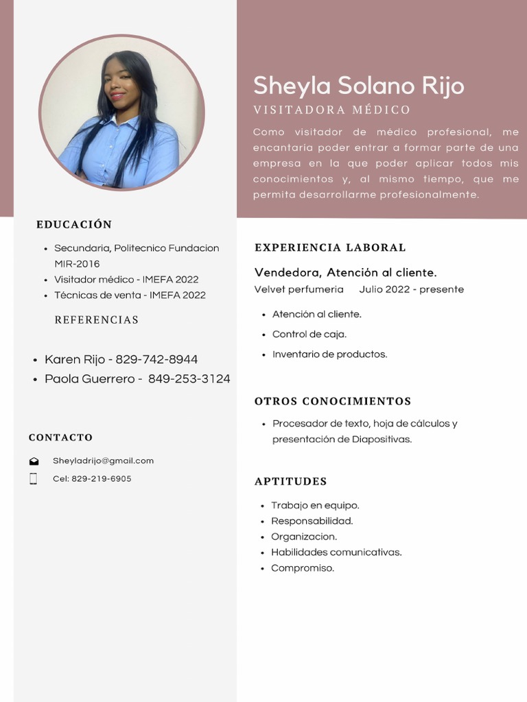 CV Curriculum Mujer Simple Blanco | PDF