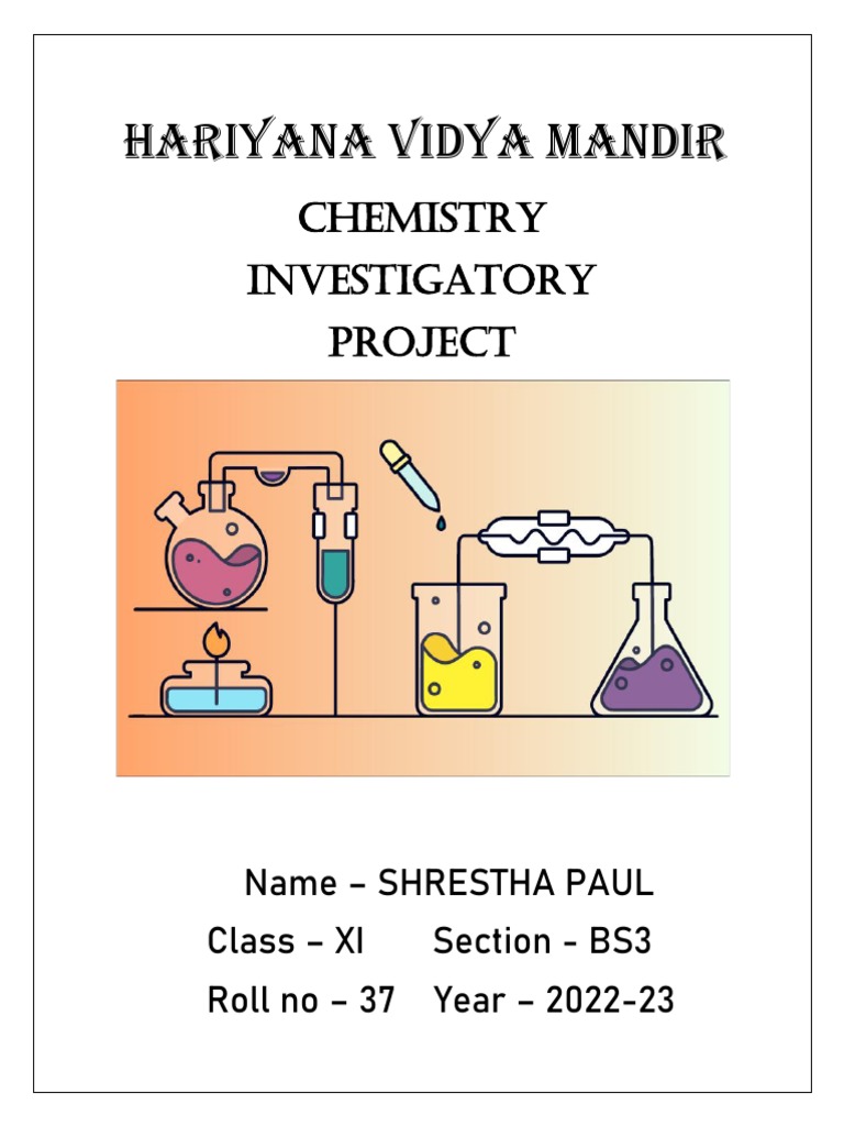 Chemistry Investigatory Project Final 3465798 | PDF | Evaporation | Nature