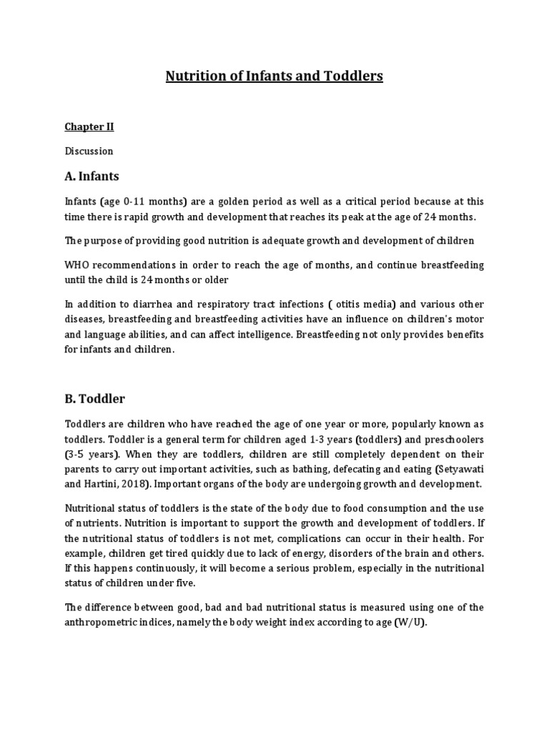 Nutrition of Infants and Toddlers | PDF | Nutrients | Nutrition