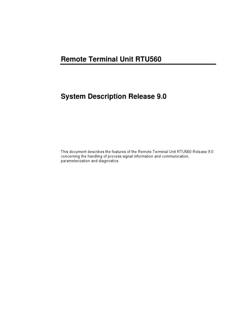 Remote Terminal Unit RTU560 | PDF | Programmable Logic Controller ...