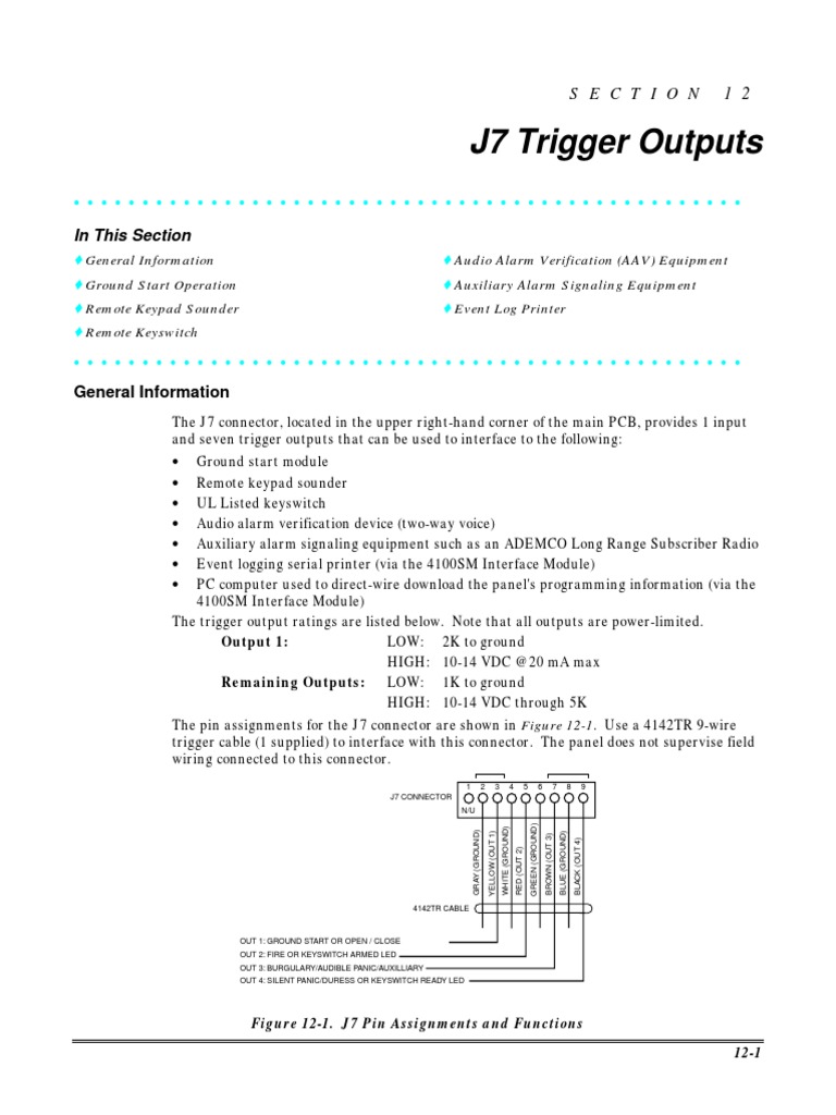 J7 Trigger Outputs: in This Section | PDF | Electrical Wiring | Switch