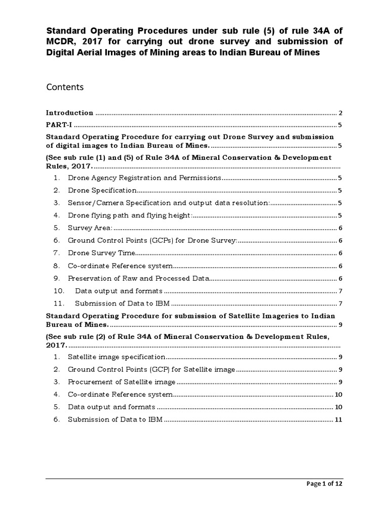 Drone Survey SOP for Mining Areas | PDF | Image Resolution | Satellite ...