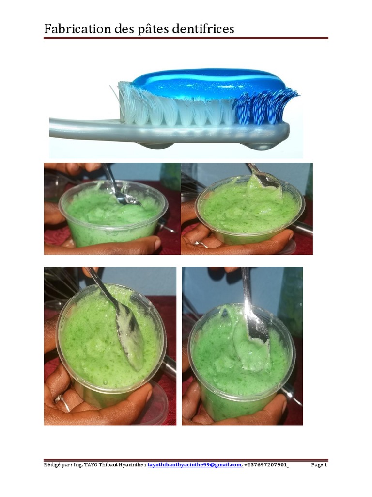 Fabrication et composition du dentifrice | PDF | Émail dentaire | Fluorure