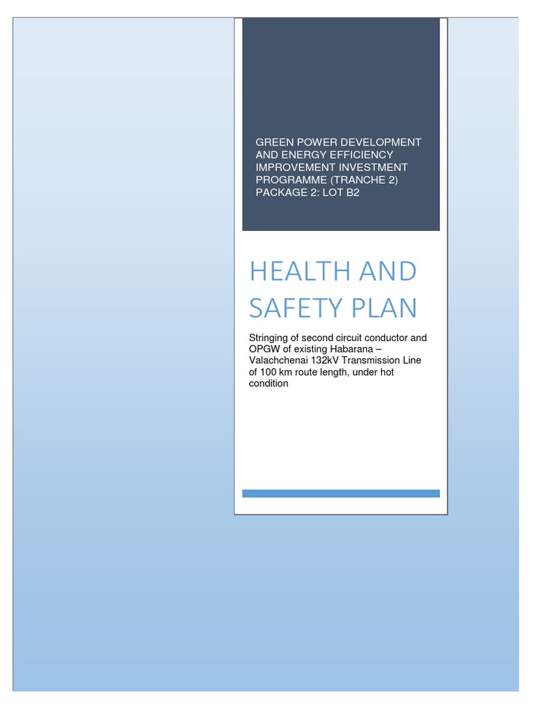 Health & Safety Plan - Hot Line Stringing | PDF | Insulator ...