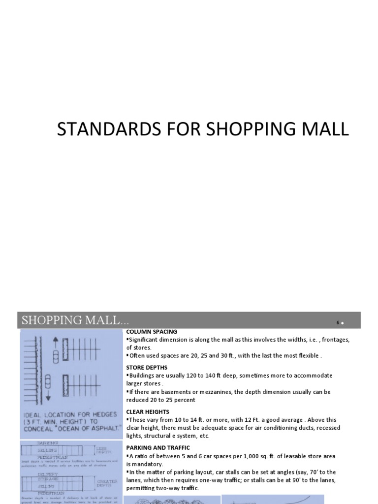 Standards For Shopping Mall | PDF | Stairs | Civil Engineering