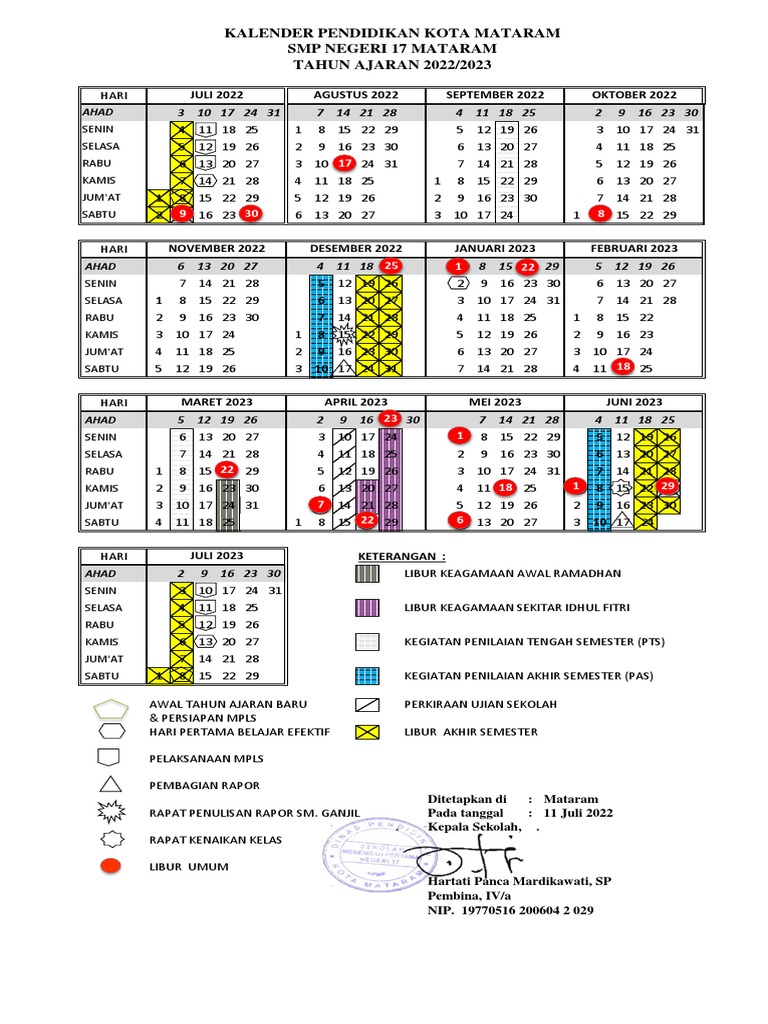 Kalender Pendidikan Semester Ganjil TP 2022-2023 | PDF
