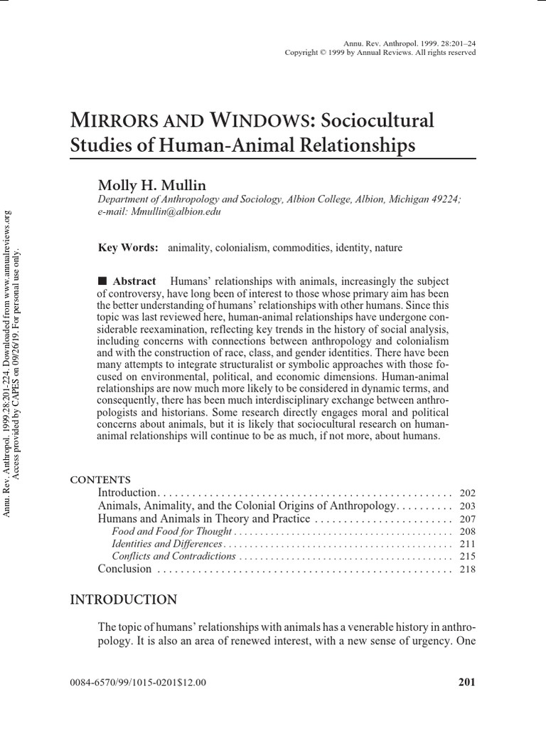 Human-Animal Relationship | PDF | Anthropology | Human