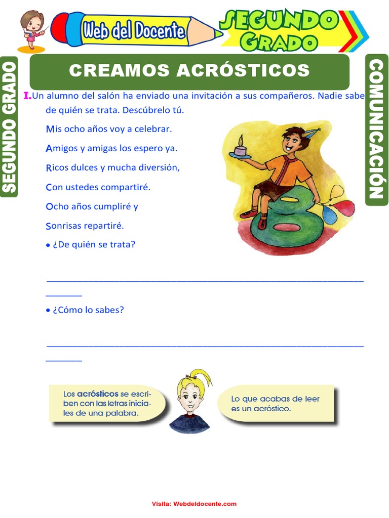 Acrósticos Divertidos para Niños | PDF | Salud y bienestar | Hogar ...