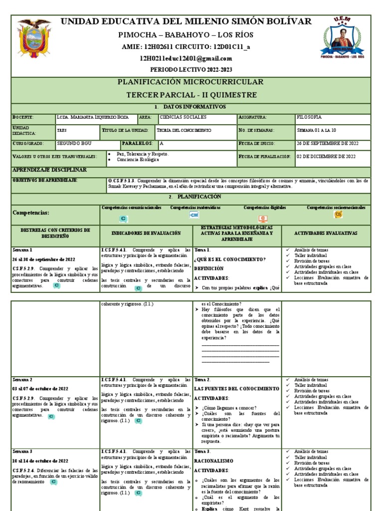 Pud 2bgu Fil 3parcial 2022 | PDF | Aprendizaje | Lógica Pud 2bgu Fil 3parcial 2022 | PDF | Aprendizaje | Lógica