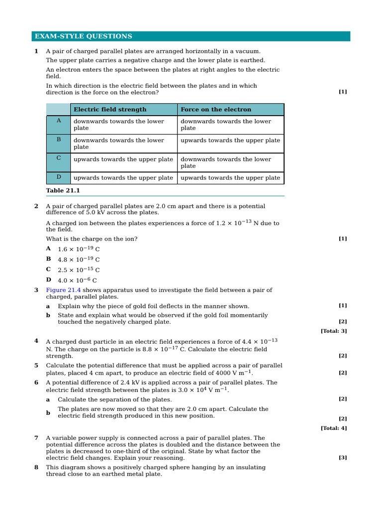Electric Field and Culomb Law CB | PDF | Electron | Electric Charge