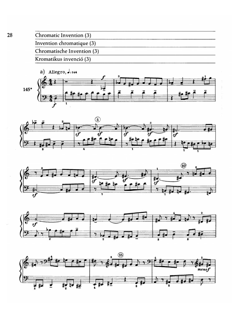 Bartok Kromatisk Invention 1 | PDF